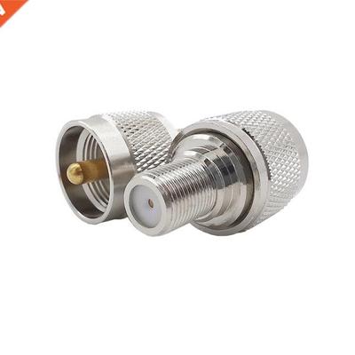 2Pcs UHF PL259 PL-259 to F Type Female RF Coaxial Coax Conne