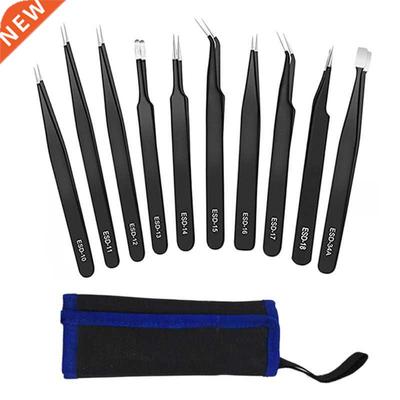 9Pcs Antistatic ESD Tool Set High Precision Tip Curved Strai