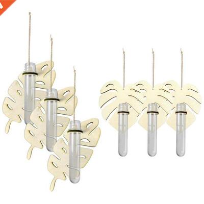 3 Pieces Leaf Test Tube Terrarium Container Hanging Flower V