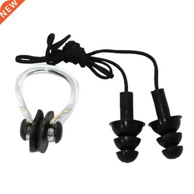 Soft Silicone Ear Plugs + Nose Clip Set Case For Child Swimm