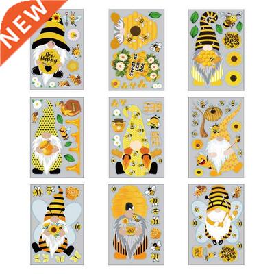 Bee Gnome Stickers Removable Window Clings for Bee Festival