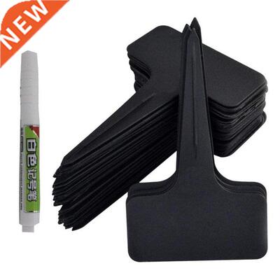 101Pcs/Set Black Plant Labels Water T-Types Plant Tag Reusab