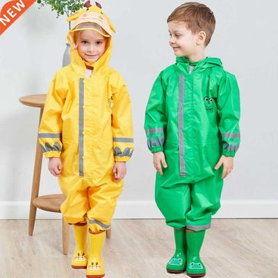 Hooded Kids Raincoat High Visibility Reflective Rainsuit R