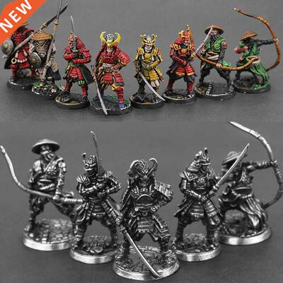 White Copper Japanese Shogunate Samurai Figurines Miniatures