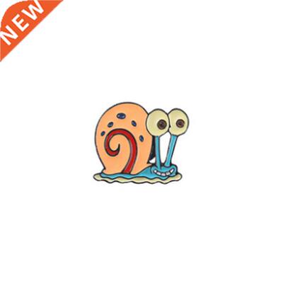 Cute Enamel Pins Cartoon Snail Brooches Shirt Lapel Bag Cut