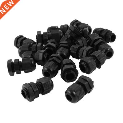 25 Pcs PG7 Black Cable Wire Glands Joints