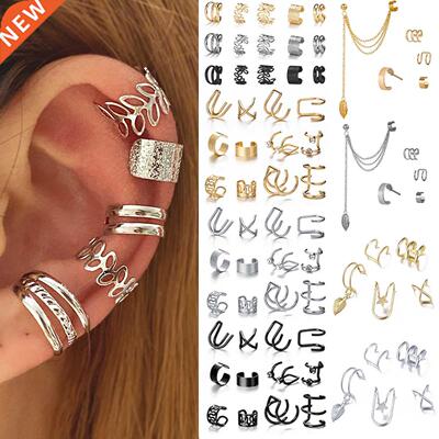 LATS Silver Color Leaves Clip Earrings for Women Men Creativ