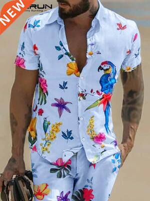 INCERUN Summer Men Hawaiian Sets Printing Streetwe Vaio