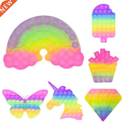 Pink Cloud Rainbow Pop Bubbles Fidget Toy Its Anti Sress Rel