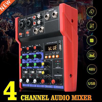 MINI 4 Channel SB bluetooth Mixer Audio Console Sound Card K