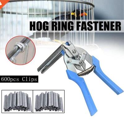 Hog Ring Plier Fastening Clamp Poultry Cage Plier with 600pc