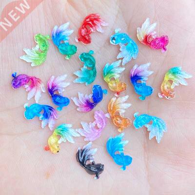 50Pcs Acrylic Lovely Mixed Mini Goldfish Flatback Cabochon S