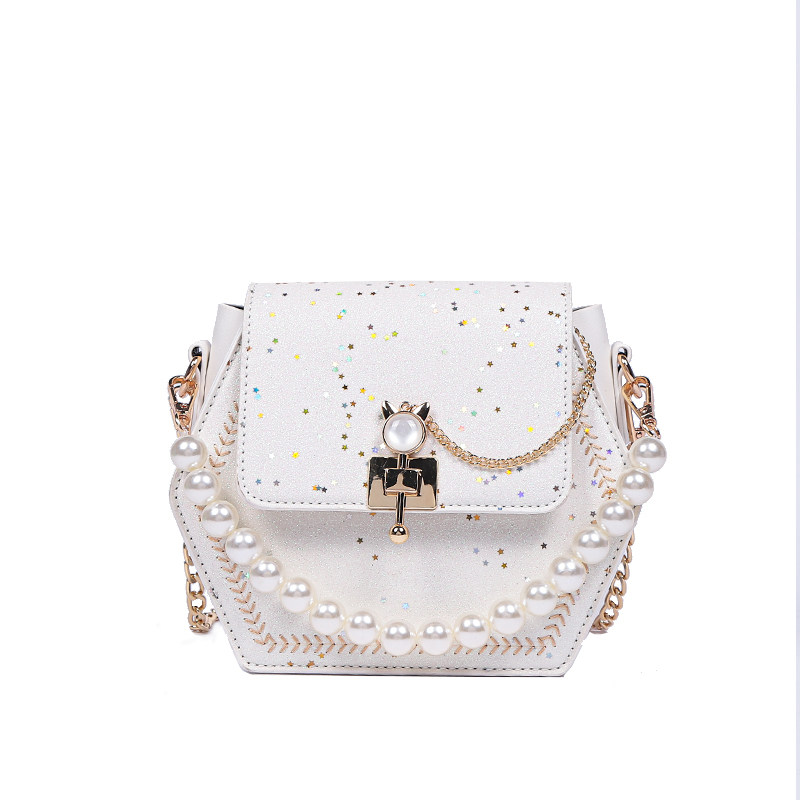 MK XK今年流行珍珠链条包包女时尚百搭女包小众马鞍包单肩斜挎包_虎窝淘