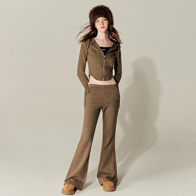 NNOVA23WI针织抓毛高腰开衫卫衣