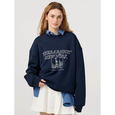 【现货】韩国The Barnnet八奶印花长袖卫衣TheBarnnet上衣男女款