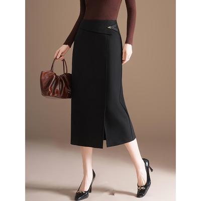 高腰西装半身裙女2025秋季新款今年流行职业直筒小个子弹力包臀裙