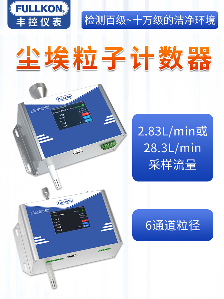 丰控在线式尘埃粒子计数器洁净室洁净度监测仪测试仪粉尘检测仪