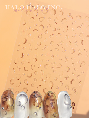 美甲贴纸水滴水珠水泡泡立体果冻