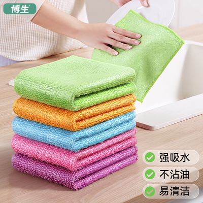 博生竹纤维不易沾油洗碗布
