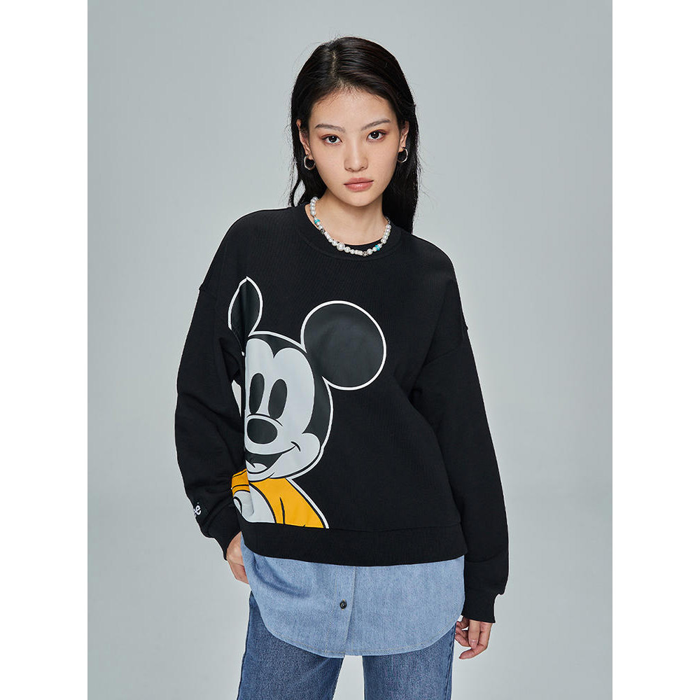 Lee卫衣女23春秋牛仔拼接迪士尼米奇联名LWT0053083RV00F-K11000_虎窝淘