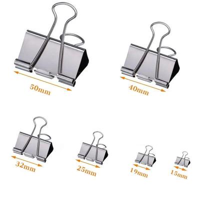 5-30Pcs Binder Clips File Metal Paper Clips Silvery Paper Cl
