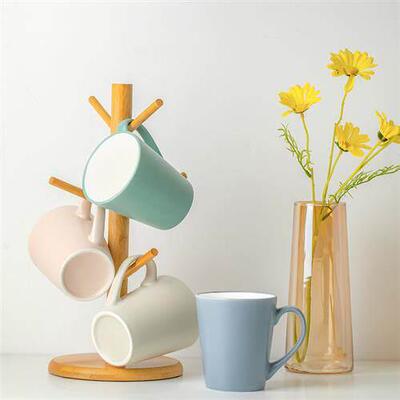 milk tea glass ceramic coffee mug cup cute cartoon spoon 杯