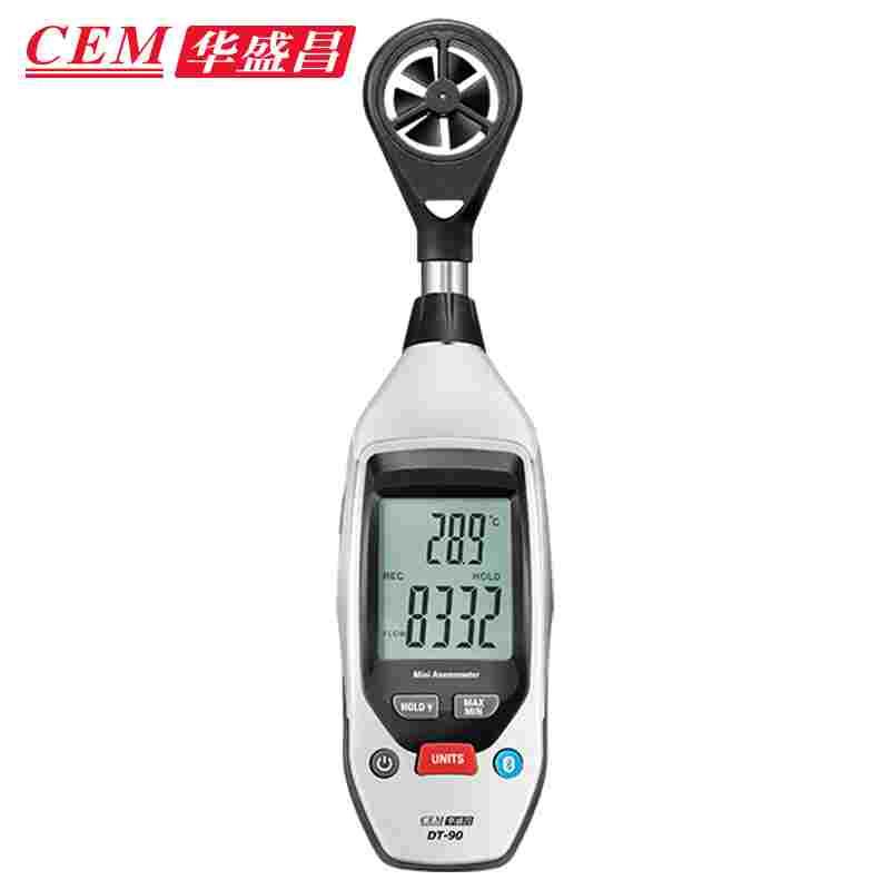 CEM华盛昌手持式迷你风速计 风温风速检测仪 高精度 蓝牙款 DT-90
