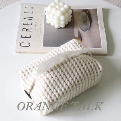 奶油风针织棉线双色交叉