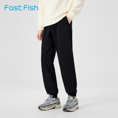 快鱼裤子男士2025新款冬装宽松束脚户外运动裤简约百搭休闲裤男装
