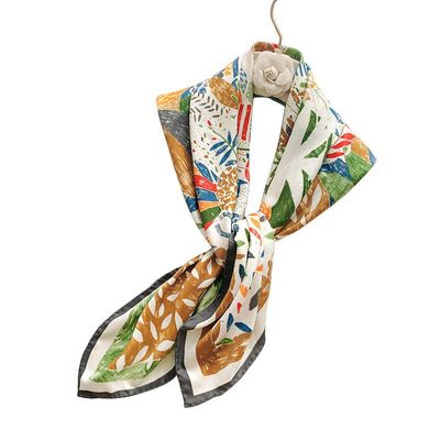 大滑披肩撞方巾女绚丽90网红风