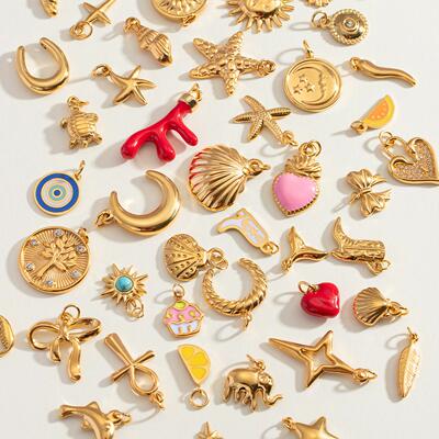 万兴不锈钢饰品配件可爱滴油diy吊坠欧美钛钢保色项链坠子配饰女