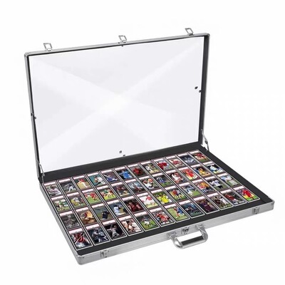 PSA展示柜透明天窗展会展览收纳箱CGC/BGS卡砖便携式交易收纳箱