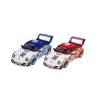 壹号站台|潮艺1:64 RWB 964中国龙原创设计仿真合金汽车模型