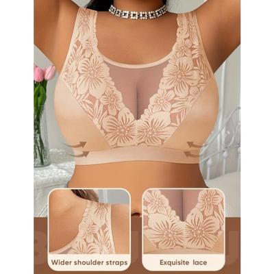 2026款 TEMU海外仓外贸女款加大尺码无钢圈后扣文胸无衬垫