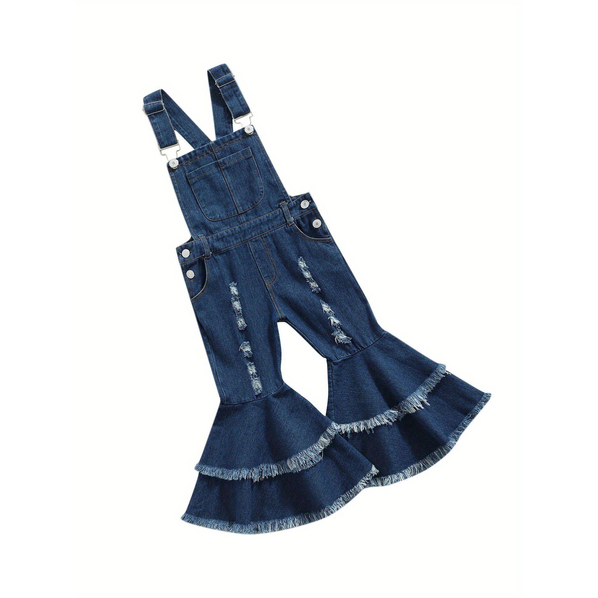 K 12437 Baby Denim Overalls 女童牛仔背带裤