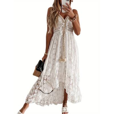 H 43181 Lace Straps Maxi Dress 蕾丝吊带长裙