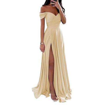 H 4940 V Neck Backs Maxi Dress 抹胸露背连衣裙