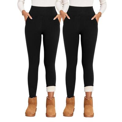 H 53290 Fleece High Elasticity Yoga Pants with Pockets 抓绒