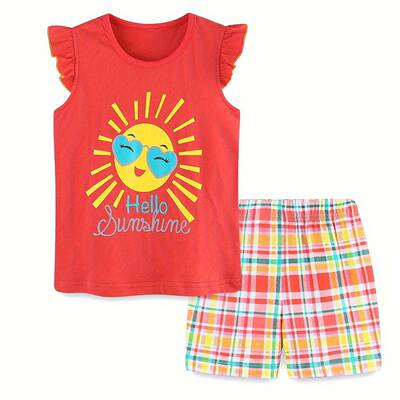 L 72931 Children's Cartoon Shorts Set 童装短裤套装