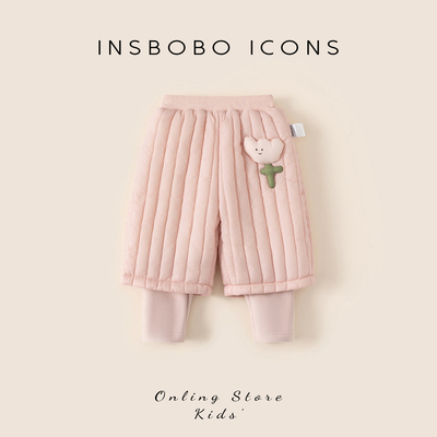 INSbobo儿童卡通立体装饰棉裤