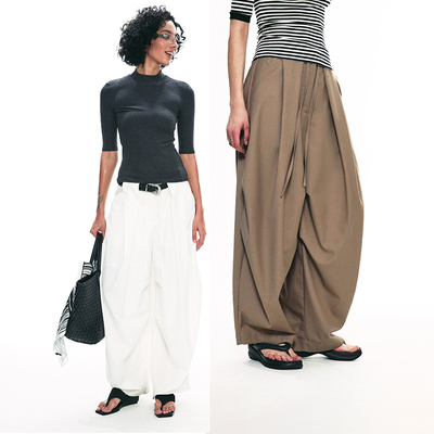 【胡可推荐】SINGLE MOMENT阔腿伞兵裤垂感宽松休闲裤