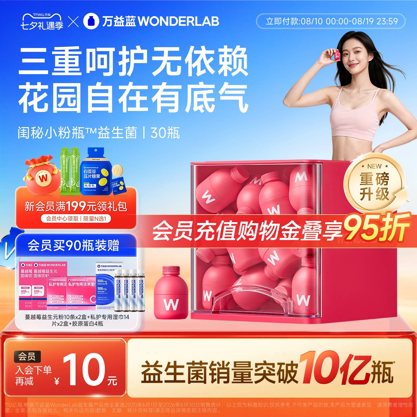 万益蓝WONDERLAB富硒蔓越莓女性孕妇益生菌粉益生元乳酸杆菌正品