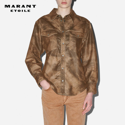 MARANT ETOILE2025早秋新款KARIMA仿皮衬衫女