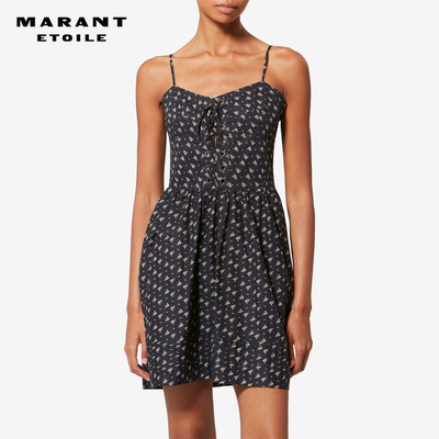 MARANT ETOILE2026早春新款DRYNA 棉质印花吊带连衣裙