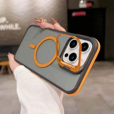 Fashion Double Color Magnetic Stand Translucency Case For