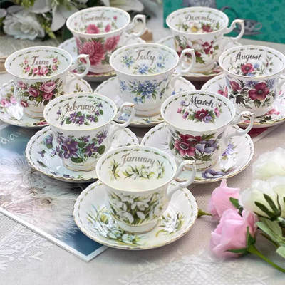 皇家阿尔伯特骨瓷咖啡杯礼盒装花