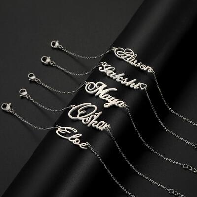 Skyrim Personalized Name Bracelet Women Girls Stainless