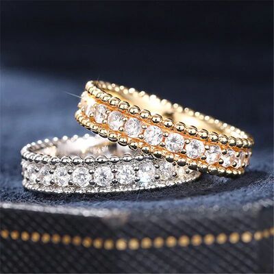 Sterling Silver Simple Rings for Women Shiny Single Row