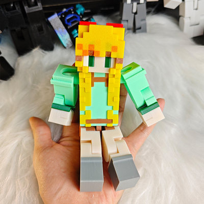 我的世界艾利克斯女主可动手办 皮肤实体化MC可动 人偶玩具摆件