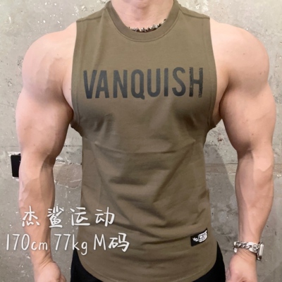 清仓特价VANQUISH黑五做旧男士VQ运动休闲弹性修身棉质坎肩背心Q4